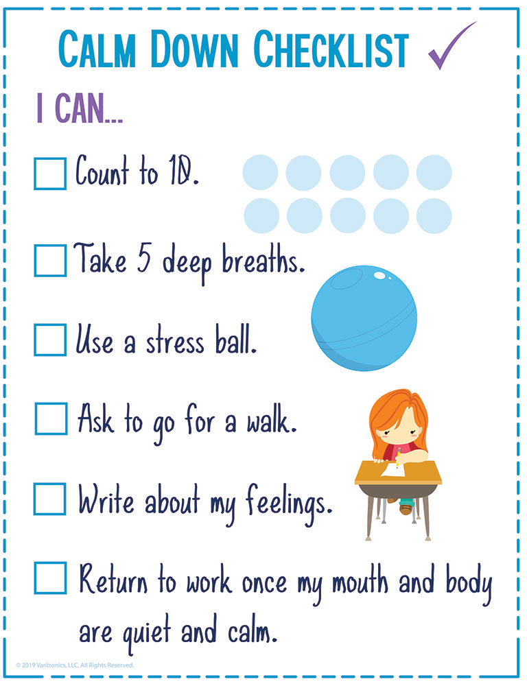Calm Down Checklist - VariQuest Resource Center