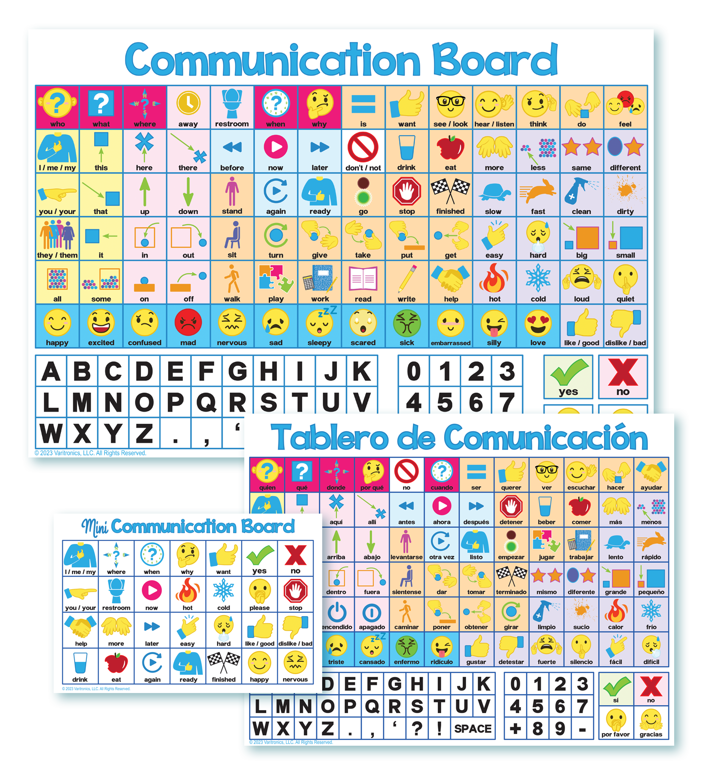 Non-Verbal Communication Boards SPANISH & ENGLISH - VariQuest Resource ...