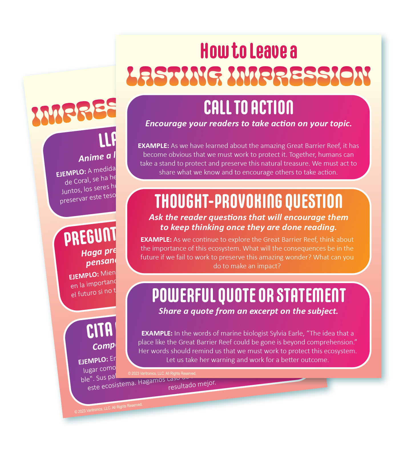 How to Leave a Lasting Impression SPANISH & ENGLISH - VariQuest Resource Center